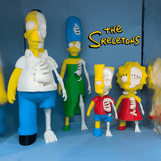 💀 The Skeletons | AMS / Multipart (3MF) | The Simpsons Fanart・ STL File ...