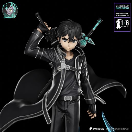 🗡️ Kirito SWORD ART ONLINE - STL ready for 3D Printing・ 3D File for 3D ...
