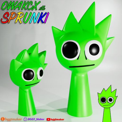 Fichier STL OWAKCX SPRUNKI INCREDIBOX LIME | Sprunki 3D Model STL Fan ...