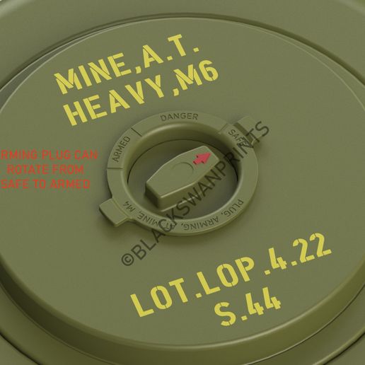 🪖 United States M6 Series Anti-Tank Landmine・ 3D File for 3D printing・Cults