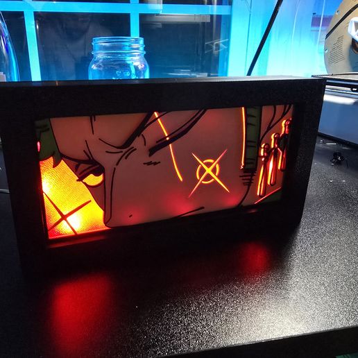 📦 Zoro One Piece Anime Light Box Lamp・ STL File for 3D printing・Cults