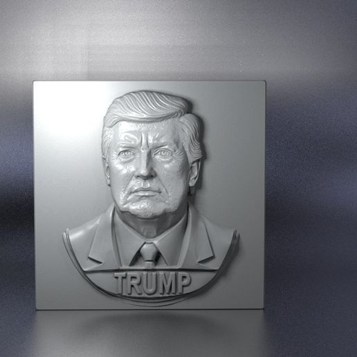 🎨 Donald Trump Bas-Relief 3D Model STL – High-Detail Wall Art for 3D ...
