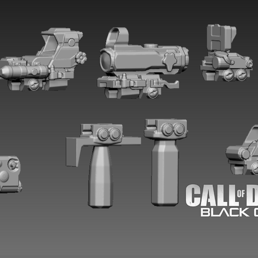 🤙 call of duty black ops 2 Attachments PACK 3・ 3D File for 3D printing ...