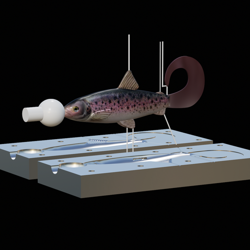 🐠 bait fish rainbow trout 15cm twister model / form for predator ...