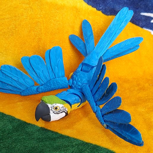 🦜 Scarlet Macaw Articulated Figure・ STL File for 3D printing・Cults