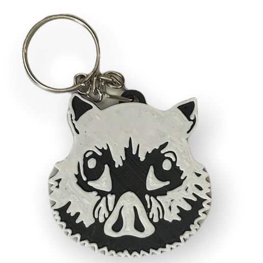 STL file Key ring inosuke hashibira - Demon Slayer - Kimetsu no Yaiba 🔑 ...