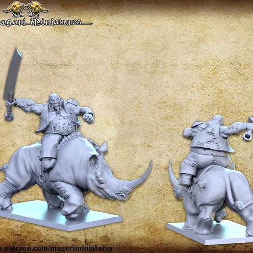 3D file Ogre rhino riders 👹 ・3D printable model to download・Cults