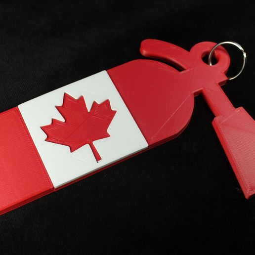 STL file Canadian Fire Extinguisher Firefighter Keychain 🔥 ・3D print ...