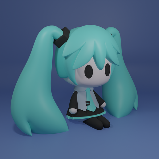 🎨 Hatsune Miku Chibi・ STL File for 3D printing・Cults