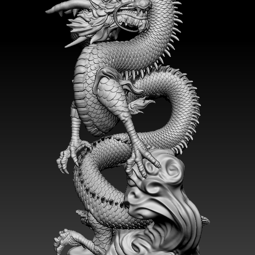 🐉 Chinese dragon・ STL File for 3D printing・Cults