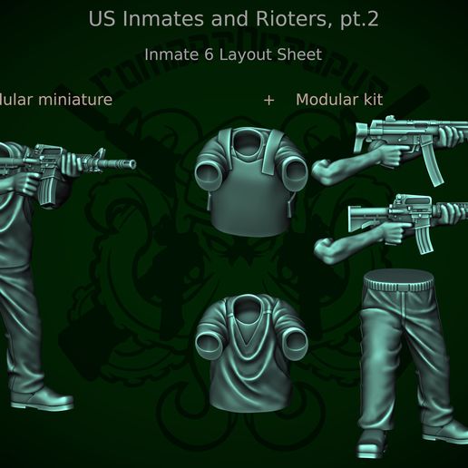 3D file Patreon pack 40 - December 2024 - US Inmates and rioters pt2 ♟ ...