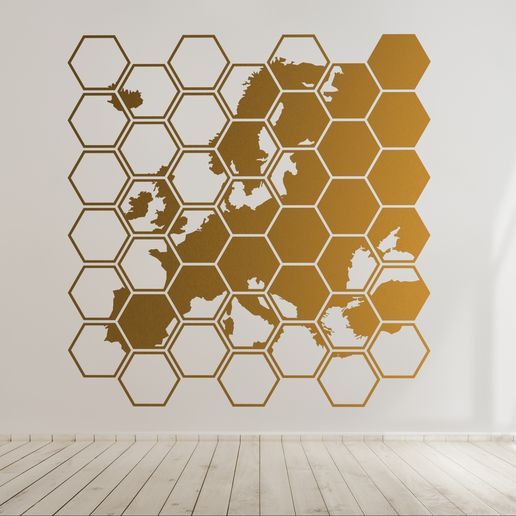 🇪🇺 Hexagon Europe Map - Laser Cut Files, CNC & 3D Print Model・ DXF File ...