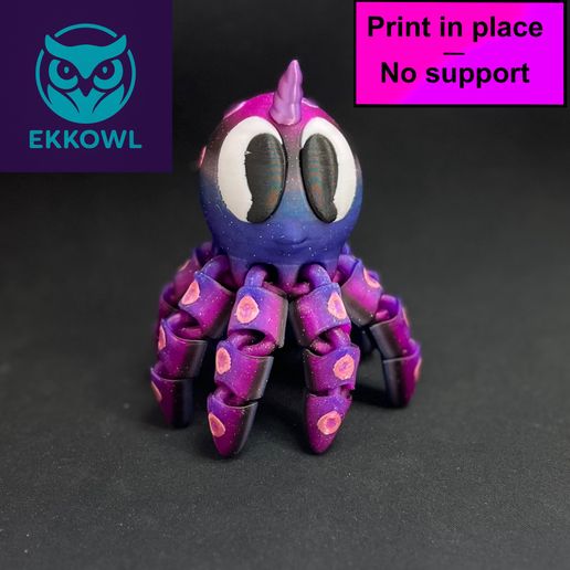 🐙 Cute Flexi Octopus Unicorn・ 3D File for 3D printing・Cults