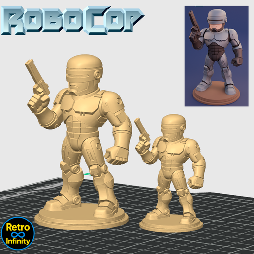 ♾️ RoboCop - Retro Infinity Style 3D Collectible Figure (60 mm and 90 ...