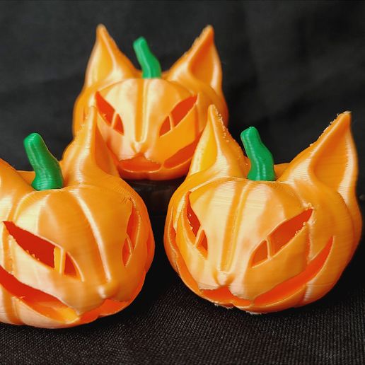 STL file Cat Pumpkin 🐱 ・Model to download and 3D print・Cults