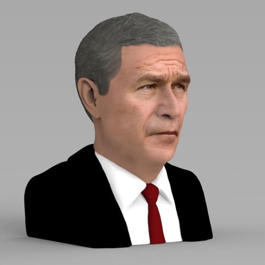👤 George W Bush bust for full color 3D printing・ 3D File for 3D ...