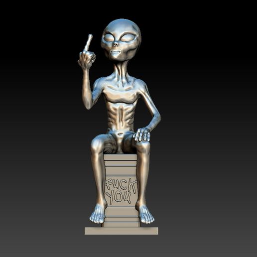 👽 Rude Alien - Middle finger - Fuck You・ STL File for 3D printing・Cults