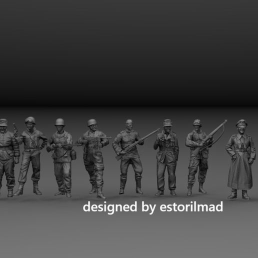 🫡 PACK OF 10 WW2 FIGURES・ STL File for 3D printing・Cults