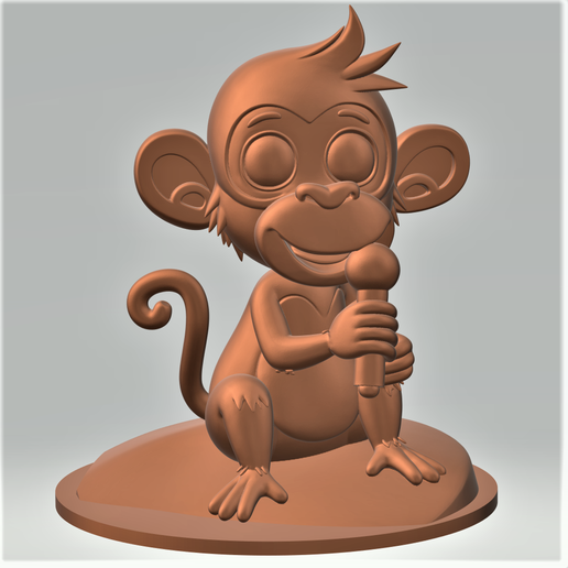 🐒 monkey with mike・ STL File for 3D printing・Cults