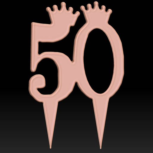 STL file 50 Cake Topper 🍰 (OBJ)・3D printer model to download・Cults
