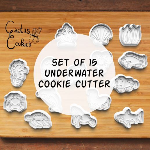 🌊 sea animals ocean Cookie Cutter set 0641・ 3D File for 3D printing・Cults