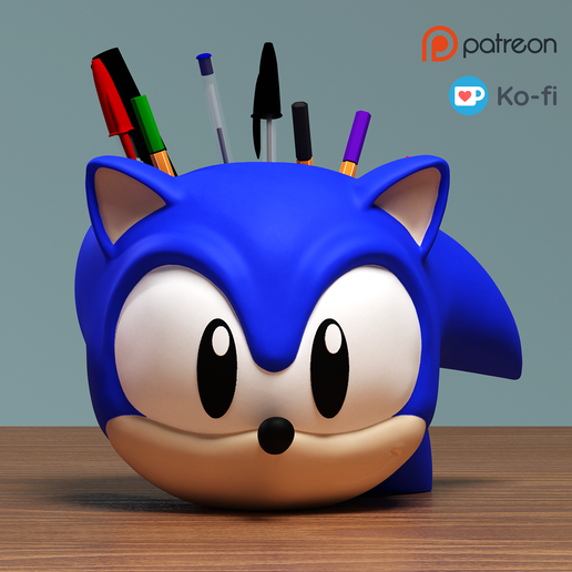 🦔 Classic Sonic the Hedgehog: Pen Holder・ STL File for 3D printing・Cults