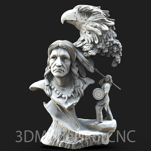📁 3D Model STL File for CNC Router Laser & 3D Printer Native American ...