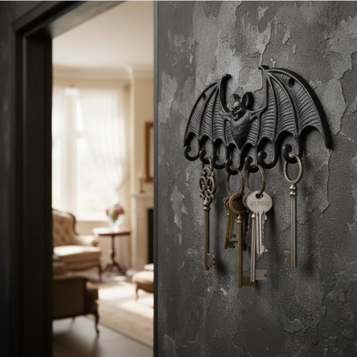 🦇 Gothic Bat Key Holder, Wall Mounted Bat Hook, Halloween Wall Hook ...