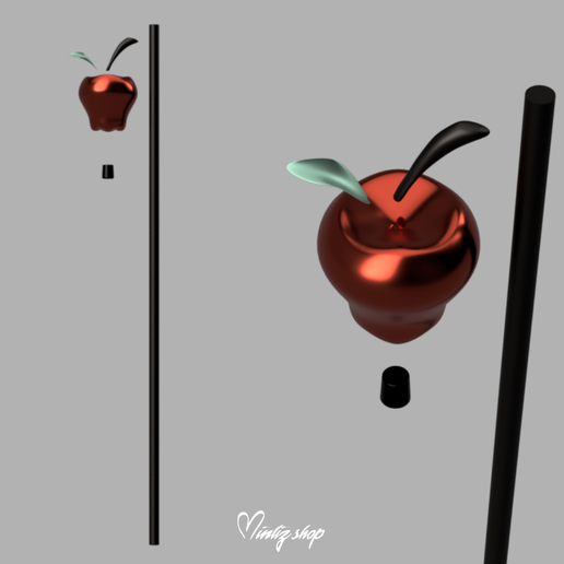🏨 Hazbin Hotel Lucifer Morningstar Apple Cane Staff・ 3D File for 3D ...