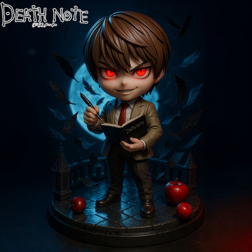 🎨 Light Yagami Chibi Diorama – Death Note・ STL File for 3D printing・Cults