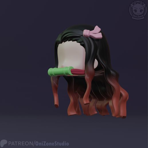 💇 Nezuko Kamado Custom Hair for Nendoroid - Demon Slayer: Kimetsu no ...