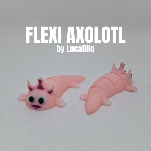 🦎 Flexi Axolotl・Free STL File for 3D printing・Cults