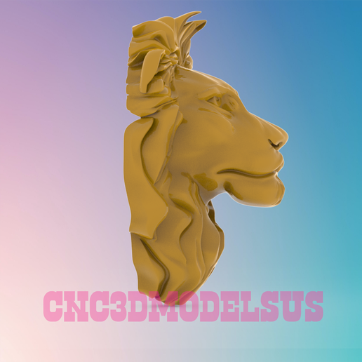 Stl File Lion Head 3d Model Stl File For Cnc Router Laser And 3d Printer
