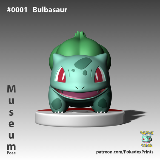 🐉 #0001 Bulbasaur - Museum Pose - Pokemon・Free STL File for 3D printing ...