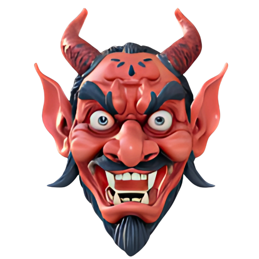 😈 Máscara tradicional del diablo・Archivo STL para Impresión 3D・Cults