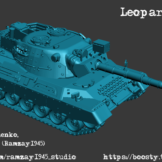 🐆 Leopard A1A1 German coldwar MBT 1:100・ STL File for 3D printing・Cults