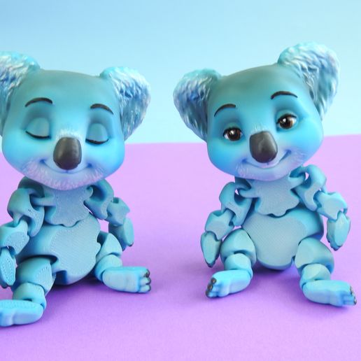 STL file Sleepy Koala 3D Print In Place Action Figure 😪 ・Template to ...