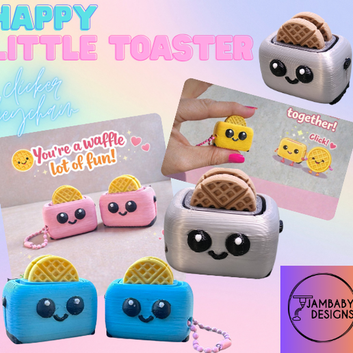 🗝️ Porte-clés "Happy Little Toaster Clicker・Fichier 3D pour Impression ...