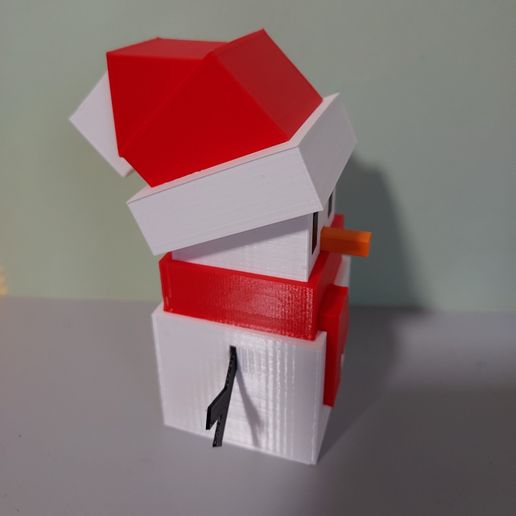 ☃️ Snowman cubic style・ STL File for 3D printing・Cults