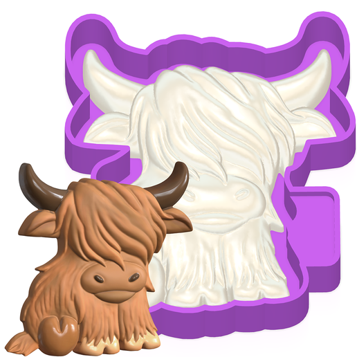 🐄 3D Highland Cow Freshie STL Mold Housing・ STL File for 3D printing・Cults