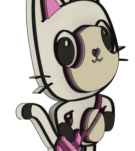 3D file Pandy Gabby Cat Keychain ( Gabby Dollhouse ) 🐱 ・3D printing ...
