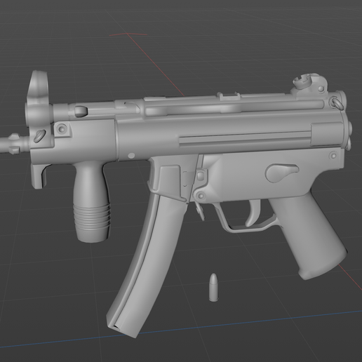 OBJ file German MP5K submachine gun digital model material 🔫 ・3D printable model to download・Cults