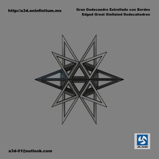 💭 Gran Dodecaedro Estrellado con Bordes - Edged Great Stellated ...