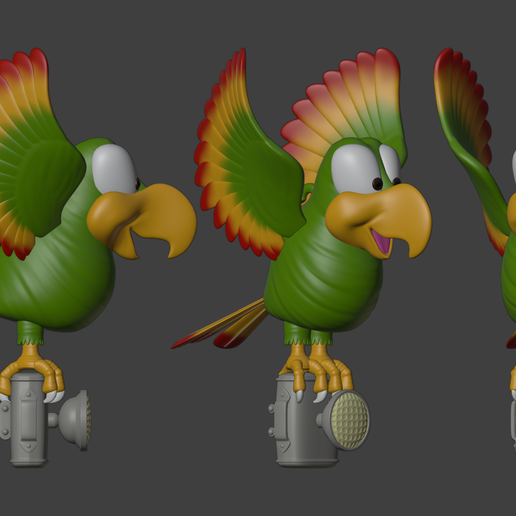 🦜 Donkey Kong Country Squawks the Parrot colored・ 3D File for 3D ...