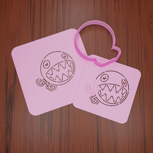 STL file Stencil + Cutter Mario Bross Enemies #13 "Chain Chomp". 🍪 ・3D ...