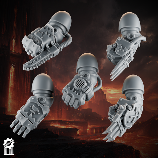 🤜 Emberforge big fist set 2 - Fire lizards [Supported] !・ 3D File for ...