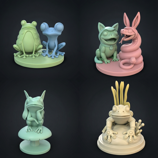 🐸 Frog & Friends - Fantasy Creatures Mini Set (8 Models)・ 3D File for ...