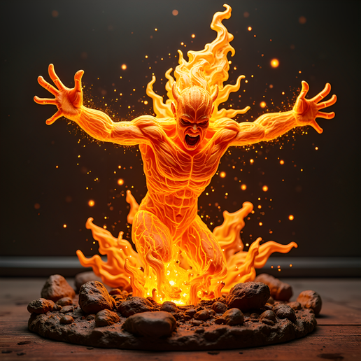 🔥 fire Elemental - 28-32mm Fantasy Miniature・ STL File for 3D printing ...