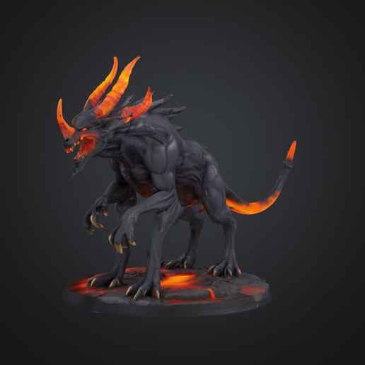 🎲 infernal demonic hellhound game rpg・ STL File for 3D printing・Cults