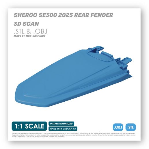 STL file SHERCO SE300 2025 REAR FENDER 3D SCAN 🩻 (OBJ)・3D printable ...